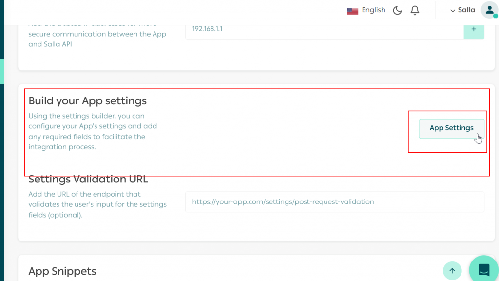 A Guide to App Snippet - Salla Developers