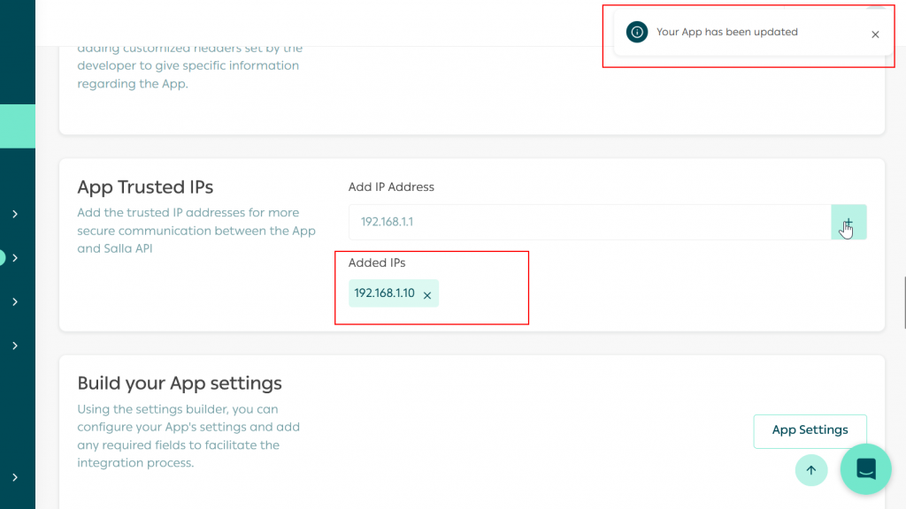 Secure your Apps with the Trusted IP Address now! - Salla Developers